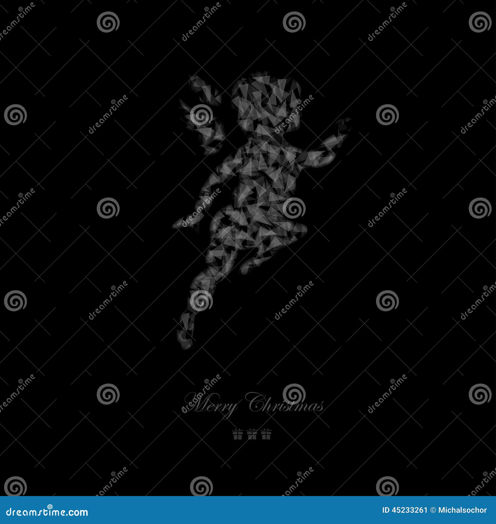 Abstract Christmas Angel Made from Lighting Triangles Stock Vector ...