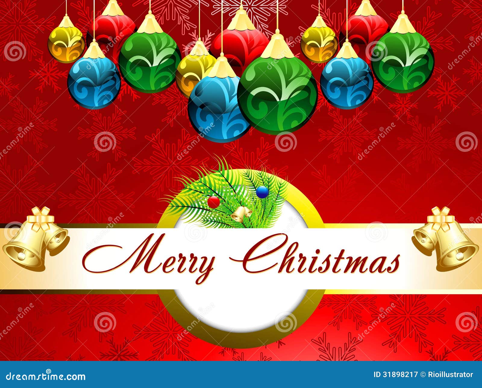 Abstract Christmas Background with Bell Stock Vector - Illustration of ...