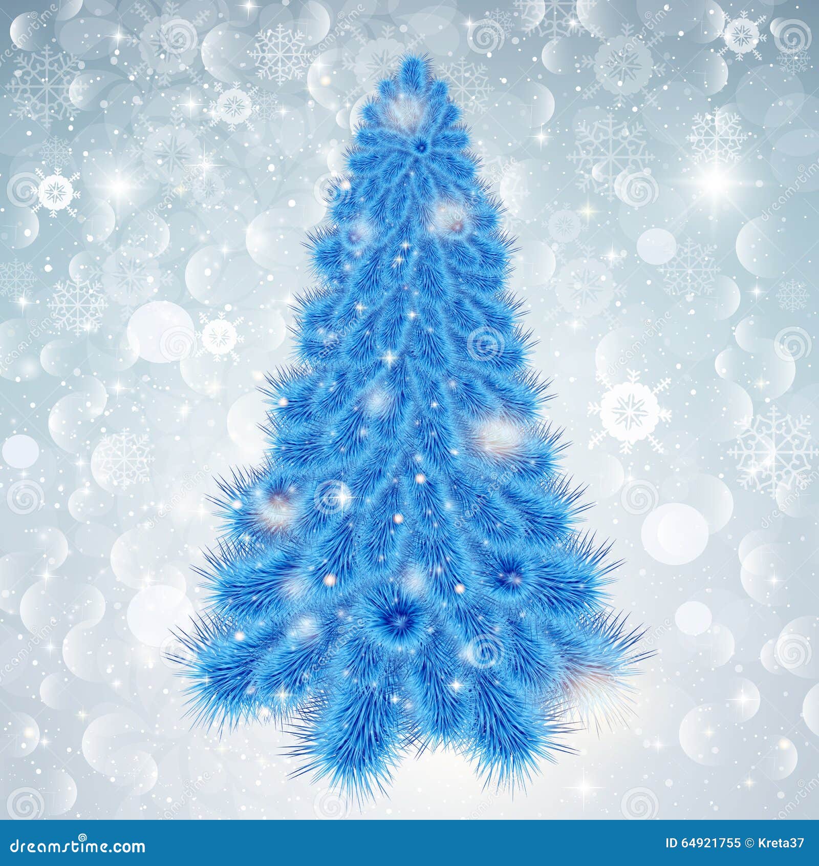 Abstract Christmas Background with Blue Tree in Stock Vector ...