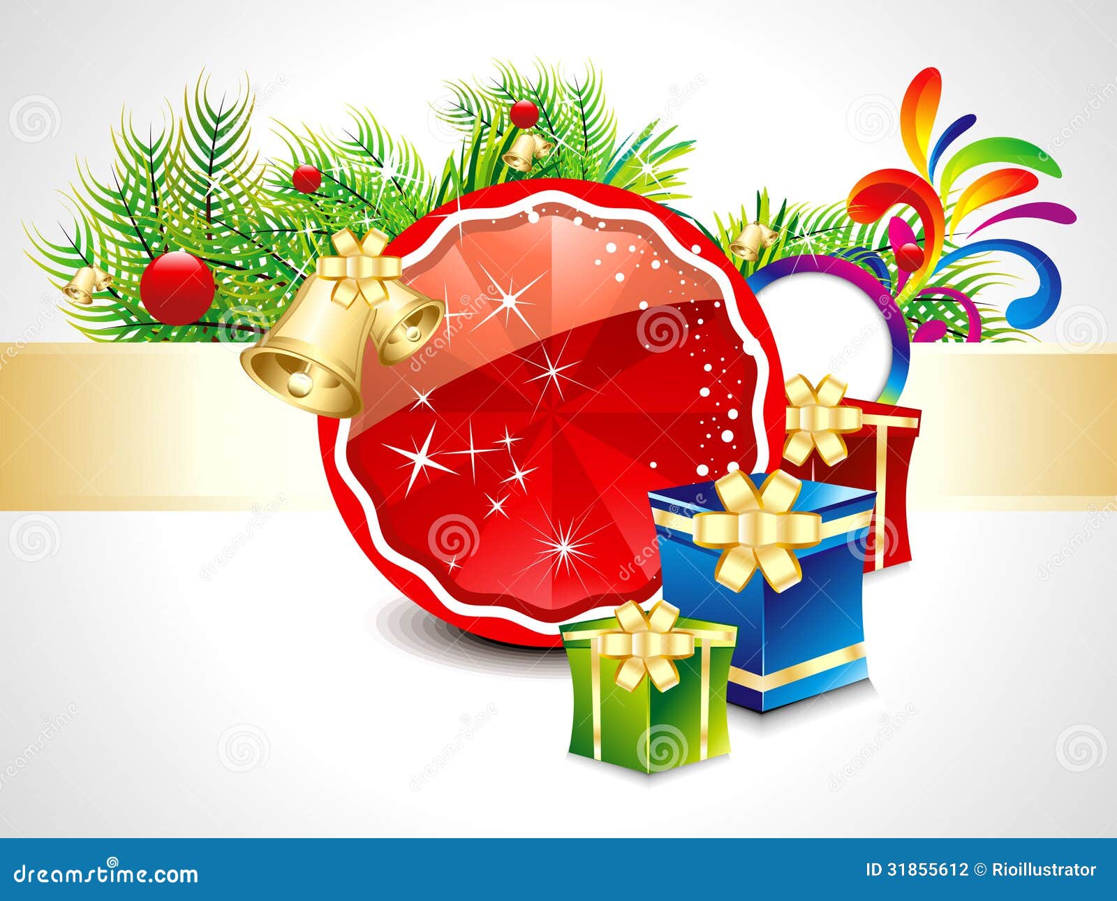 Abstract Christmas Background with Gift Stock Vector - Illustration of ...