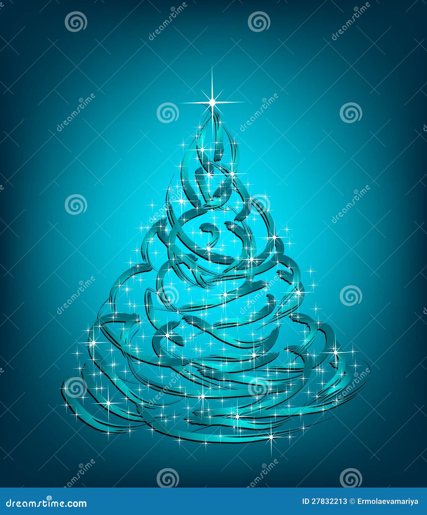 Abstract Christmas Blue Tree. Vector Stock Vector - Illustration of ...