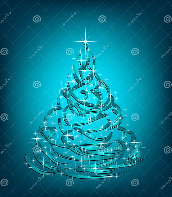 Abstract Christmas Blue Tree. Vector Stock Vector - Illustration of ...