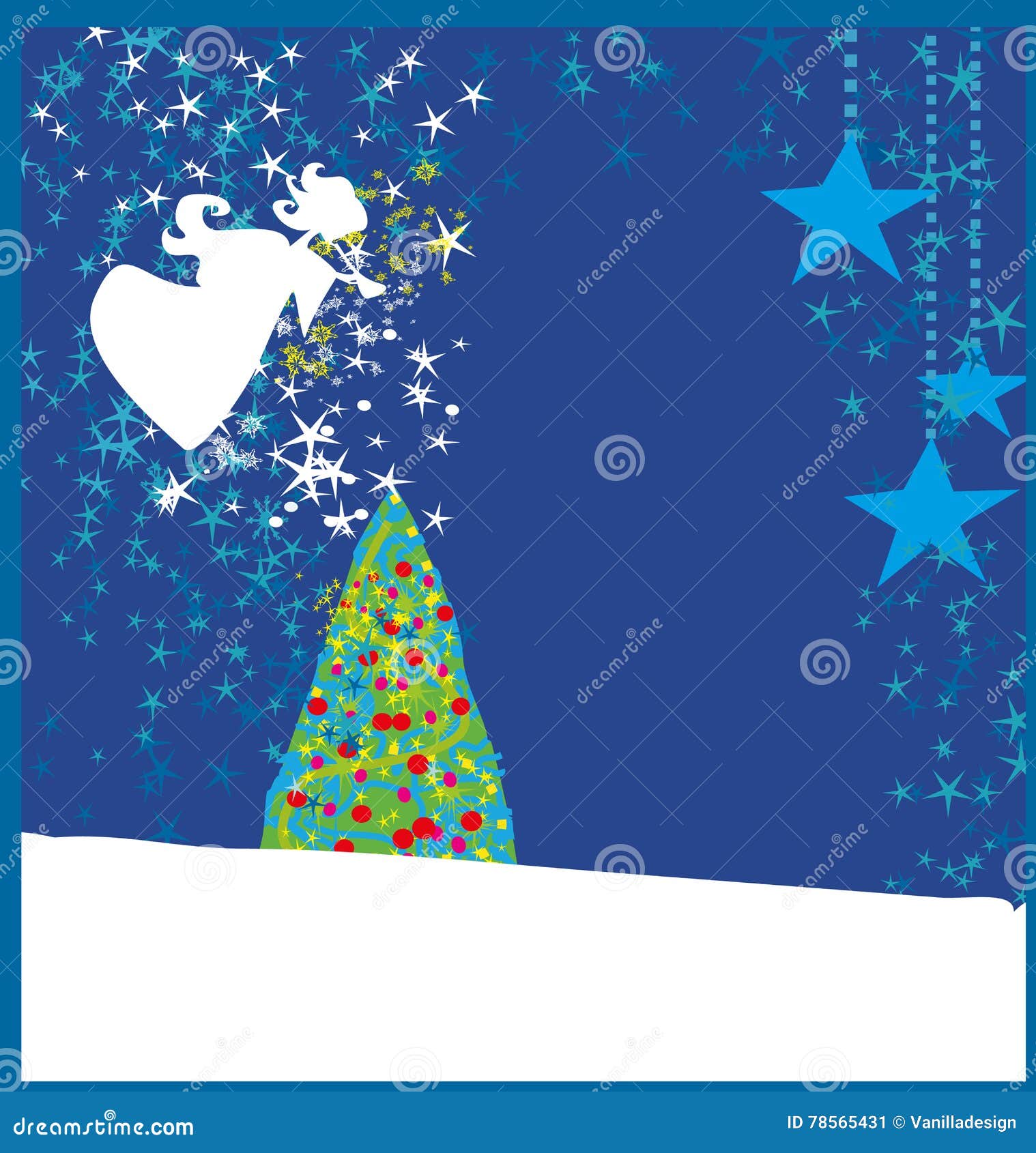 Abstract Christmas Card with Angels Stock Vector - Illustration of ...