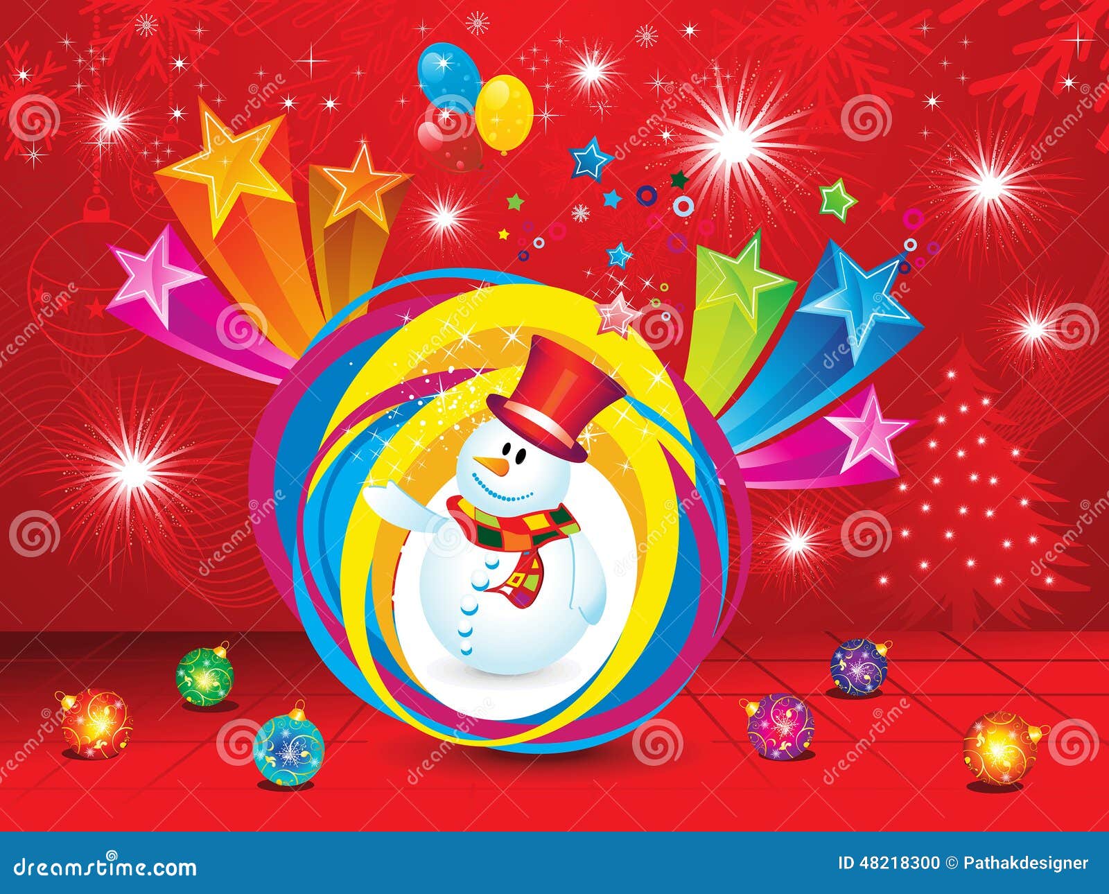 Abstract Christmas Explode Background with Snow Man Stock Vector ...