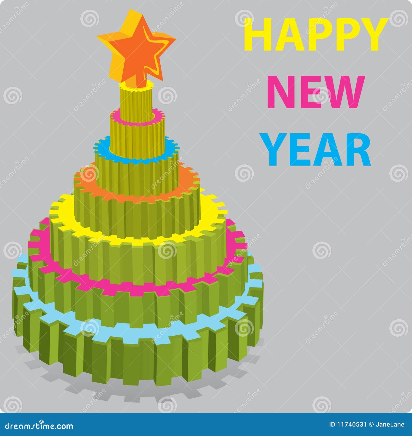 Abstract Christmas Gear-tree Stock Illustration - Illustration of ...