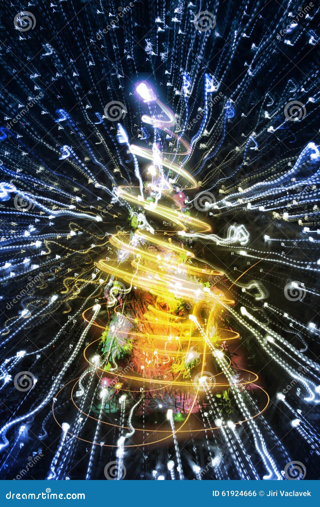 Abstract Christmas Lights Explosion Stock Illustration - Illustration ...