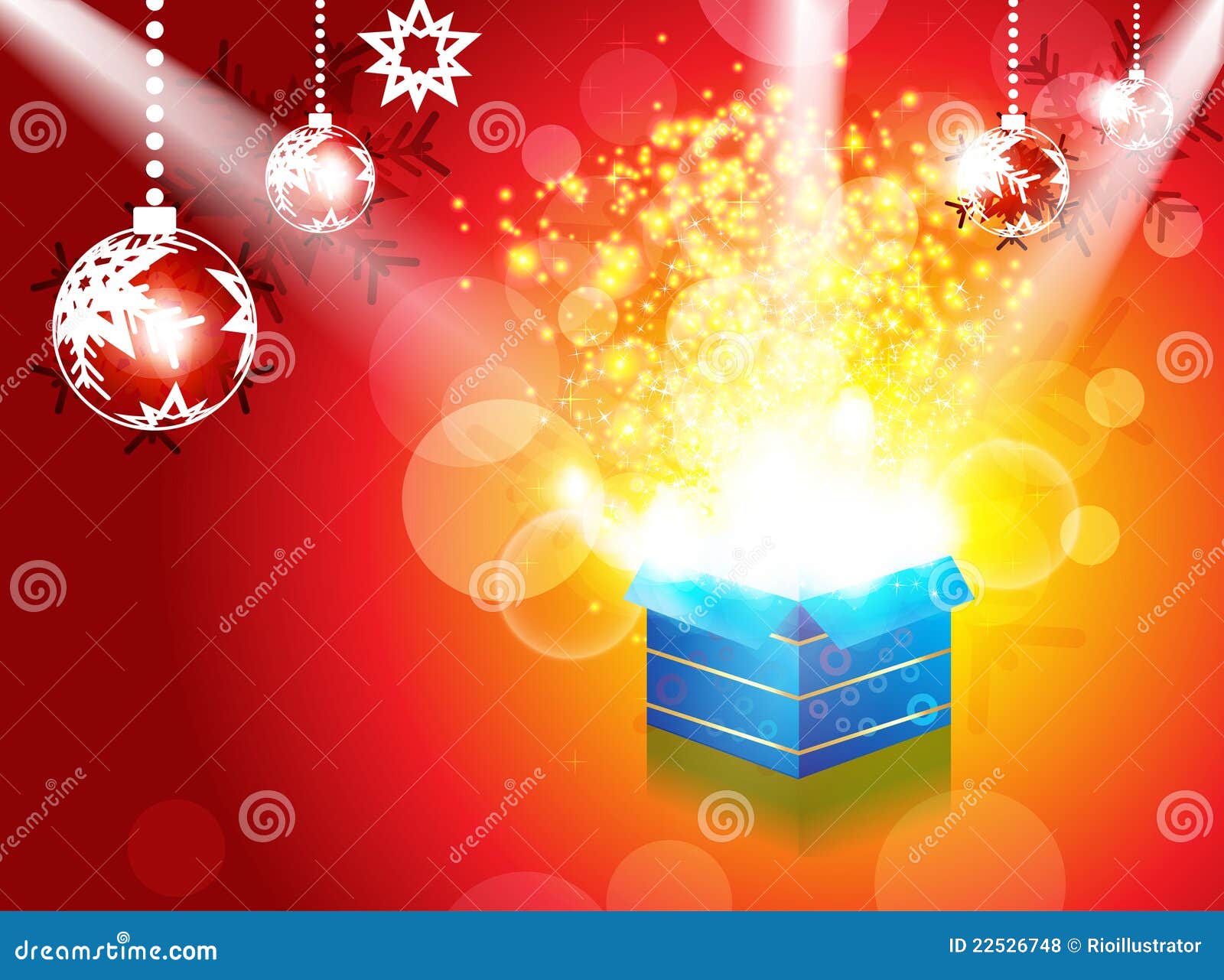 Abstract Christmas Magic Box with Spot Light Stock Vector ...