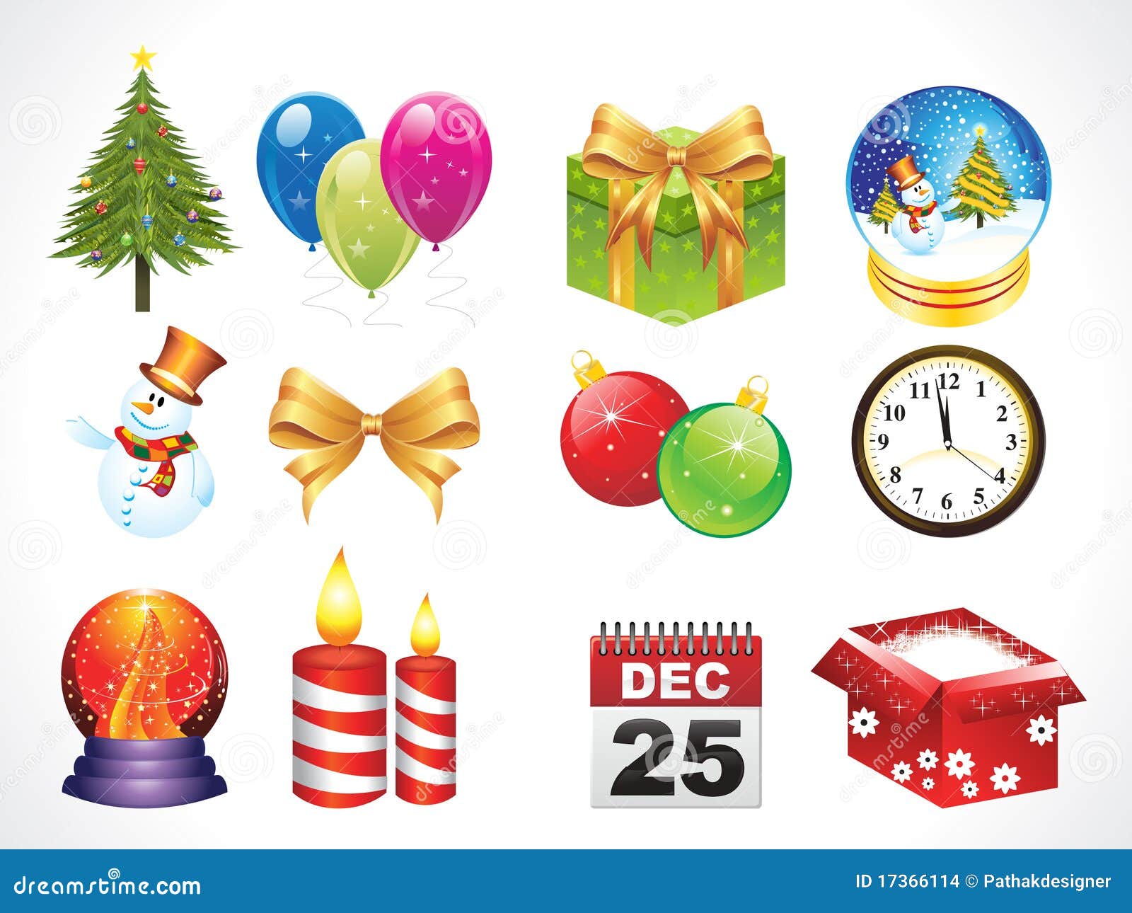 Abstract christmas objects stock vector. Illustration of tree - 17366114