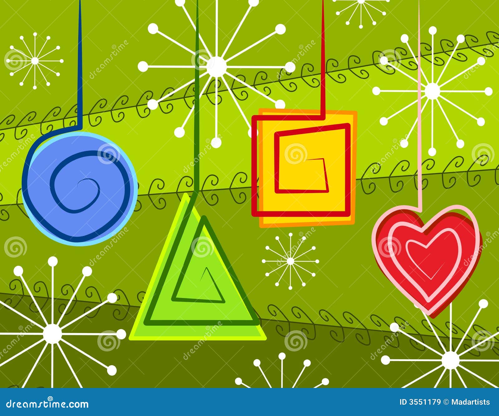 Abstract Christmas Ornaments Stock Illustration - Illustration of ...