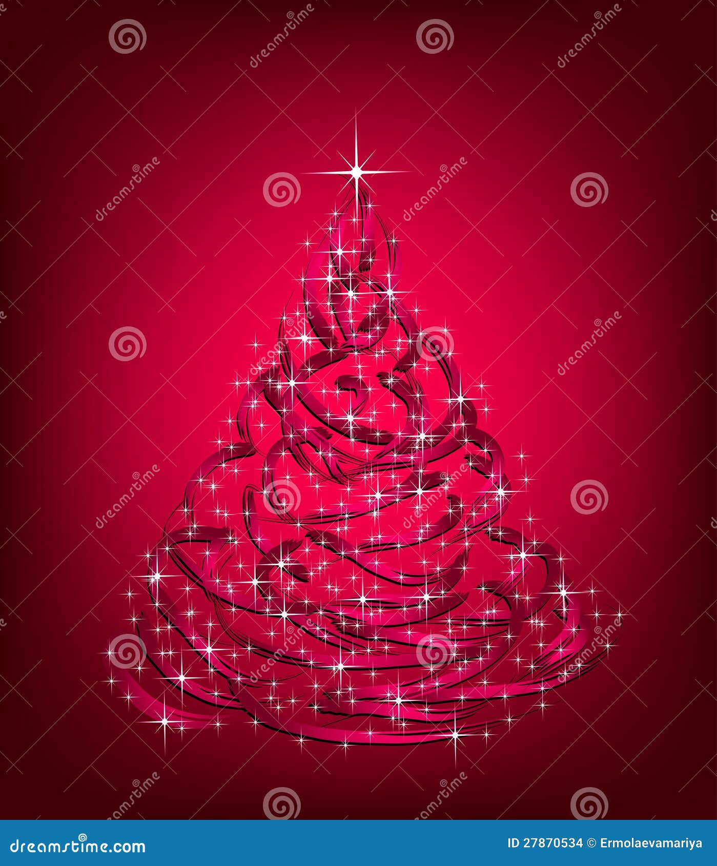 Abstract Christmas Pink Tree. Vector Stock Vector - Illustration of ...