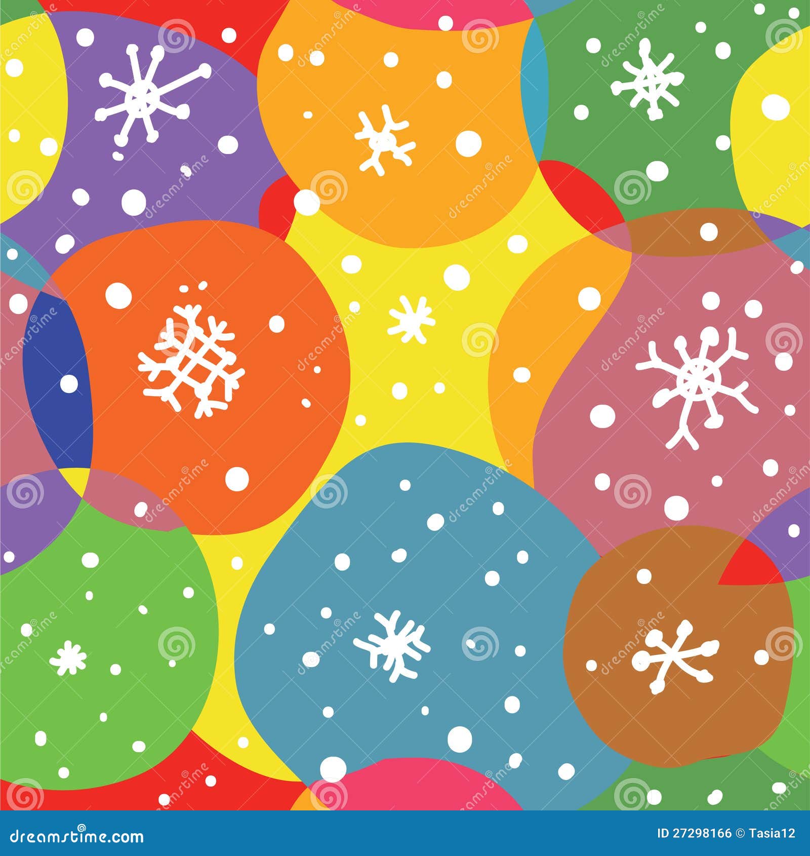 Abstract Christmas Seamless Pattern with Circles Stock Vector ...
