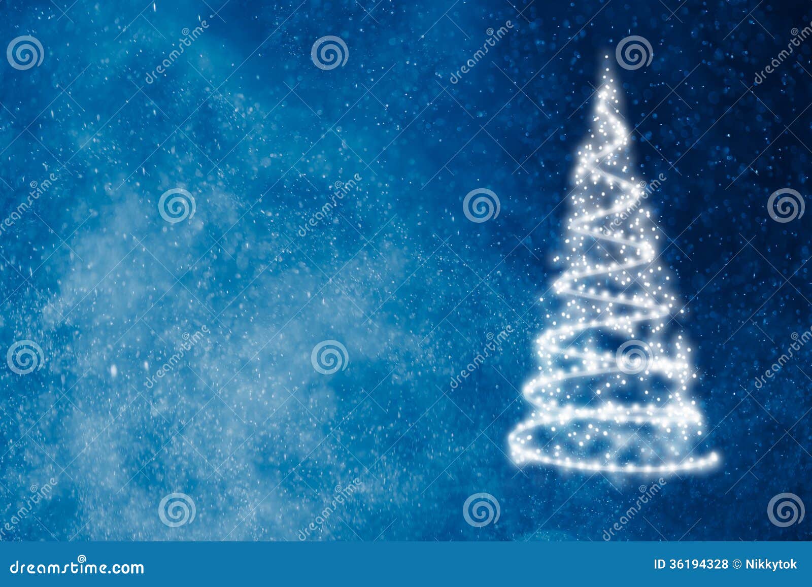 Abstract Christmas Tree on Blue Stock Photo - Image of futuristic ...
