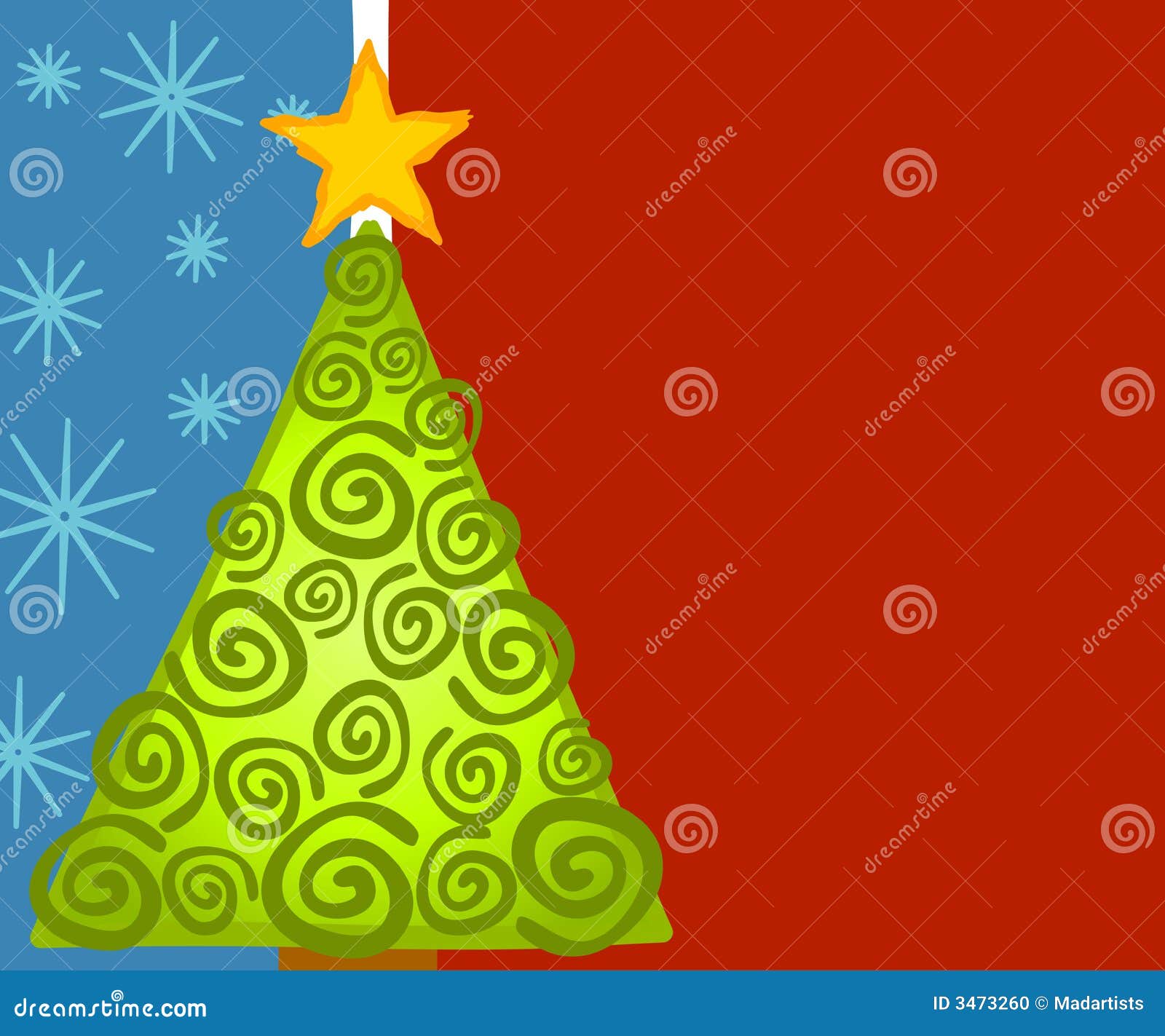 Abstract Christmas Tree Card Stock Illustration - Illustration of swirl ...