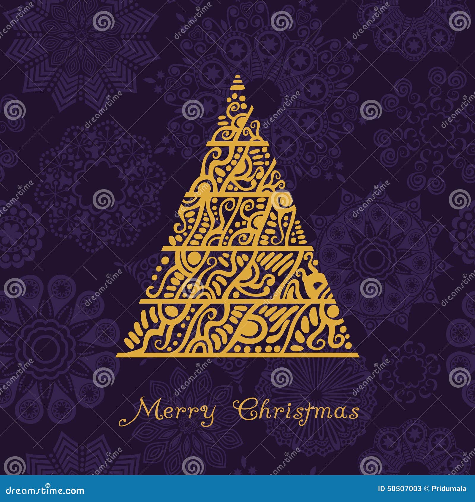 Abstract Christmas Tree Card Stock Vector - Illustration of merry ...