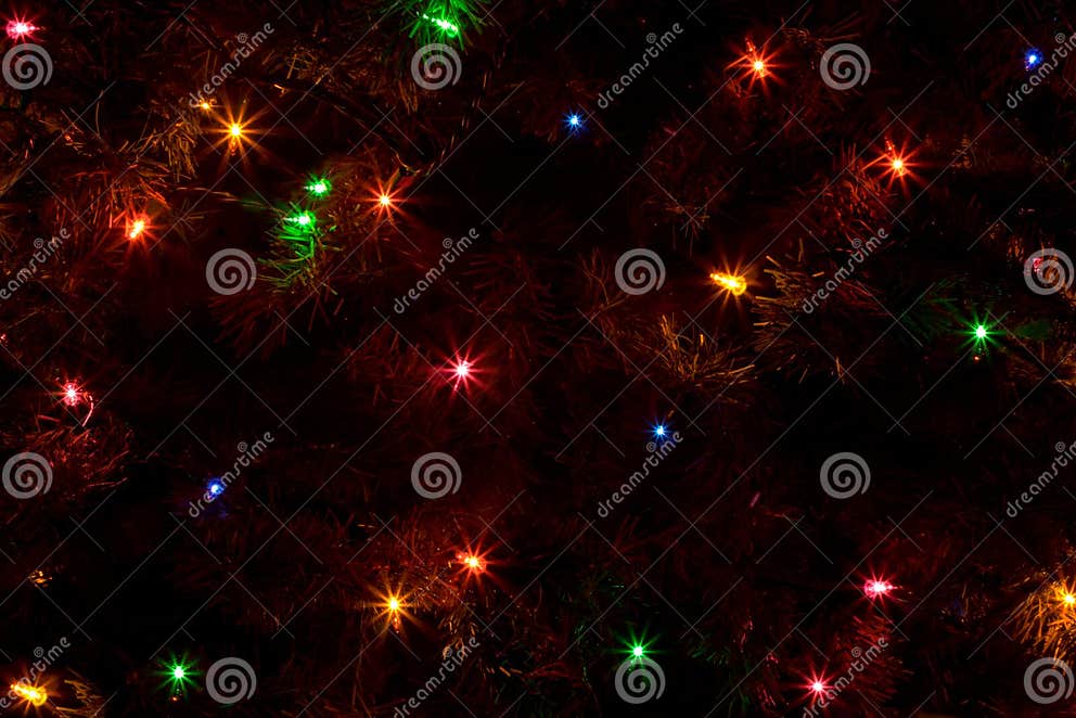 Abstract of Christmas Tree Lights Stock Image - Image of bright, gold ...