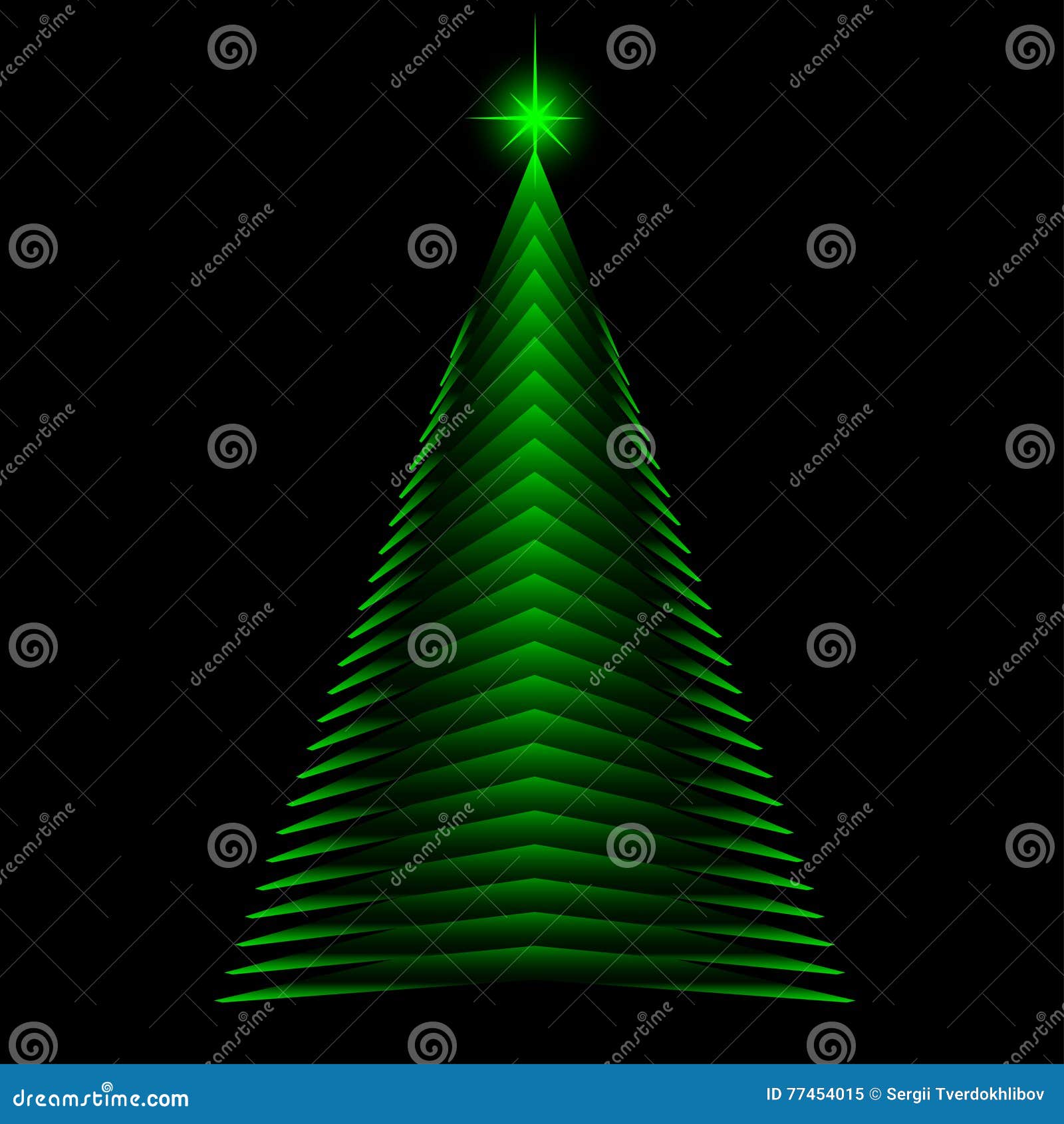 Abstract Christmas Tree Made of Green Triangles. Greeting Card ...