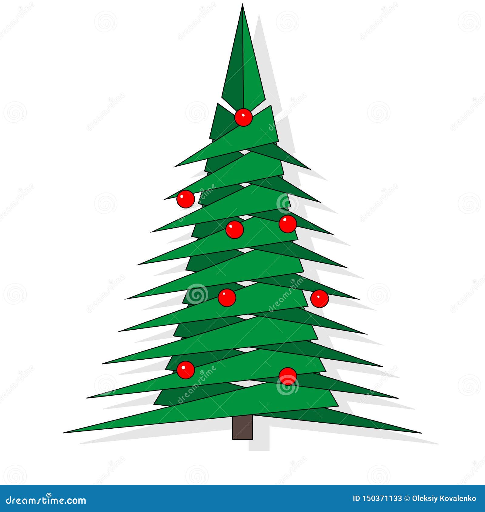 Abstract Christmas Tree Made of Green Triangles. Christmas Tree ...