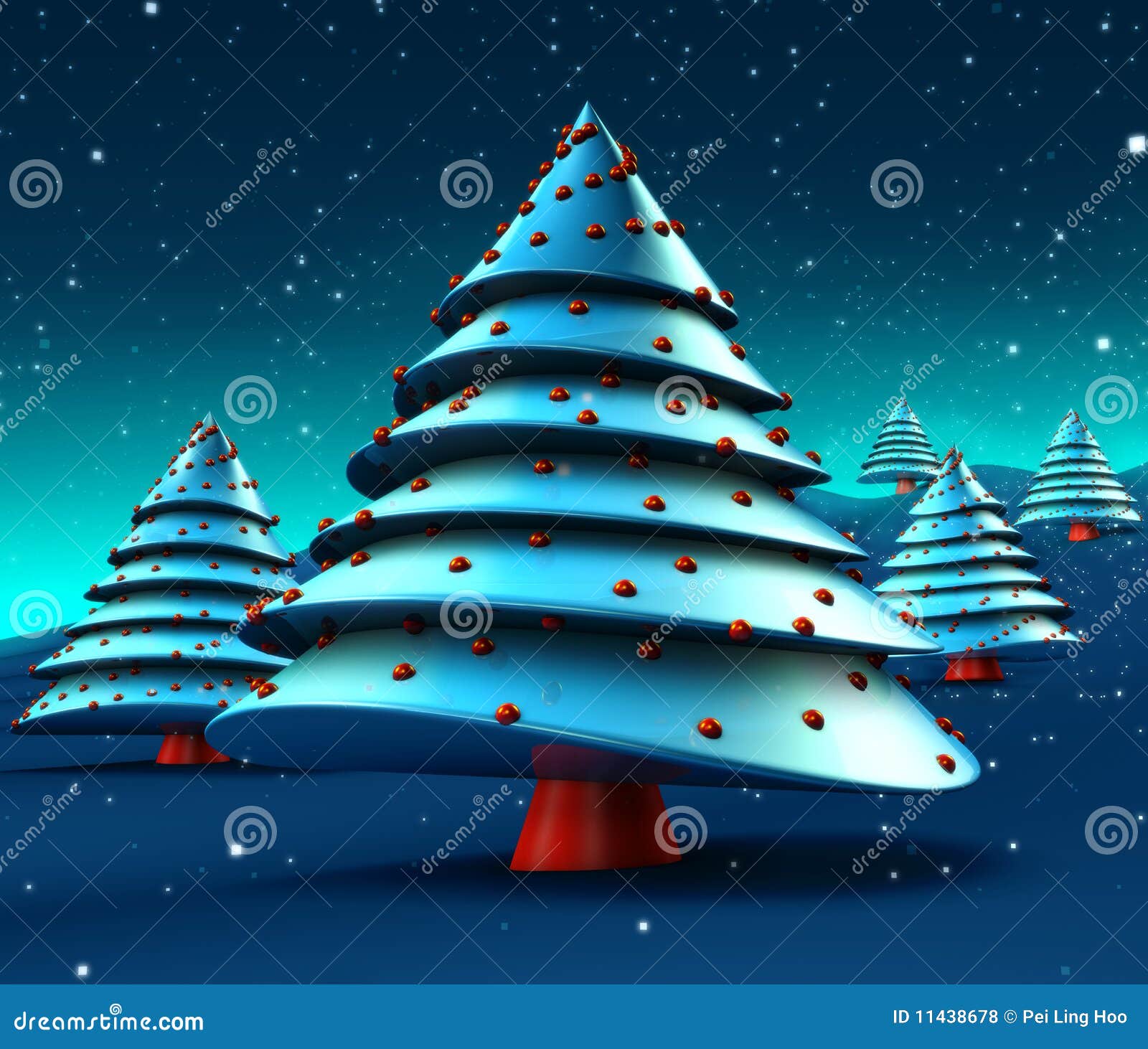 Abstract Christmas Trees Design Stock Illustration - Illustration of ...