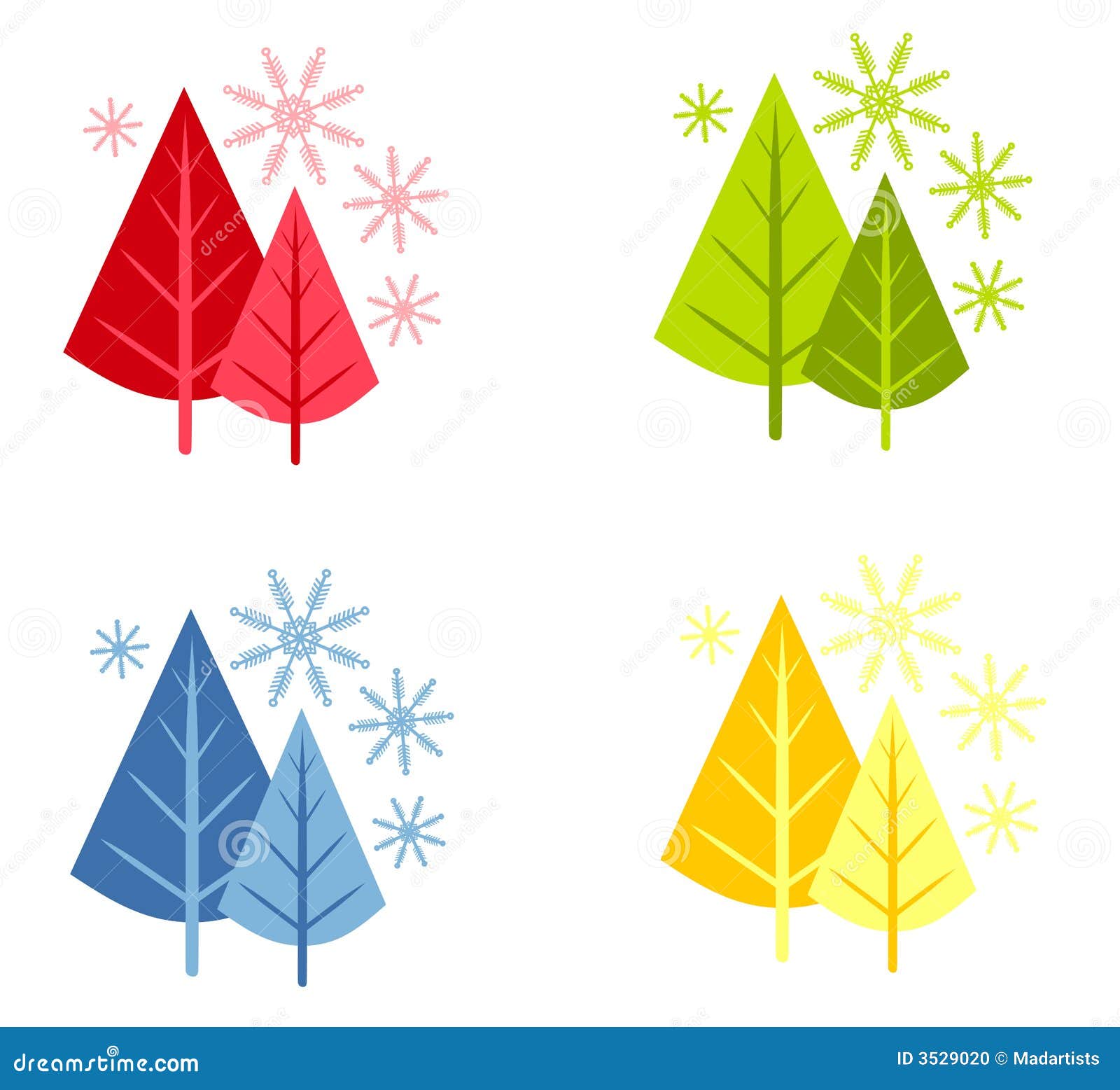 Abstract Christmas Trees Snow Stock Illustration - Illustration of ...
