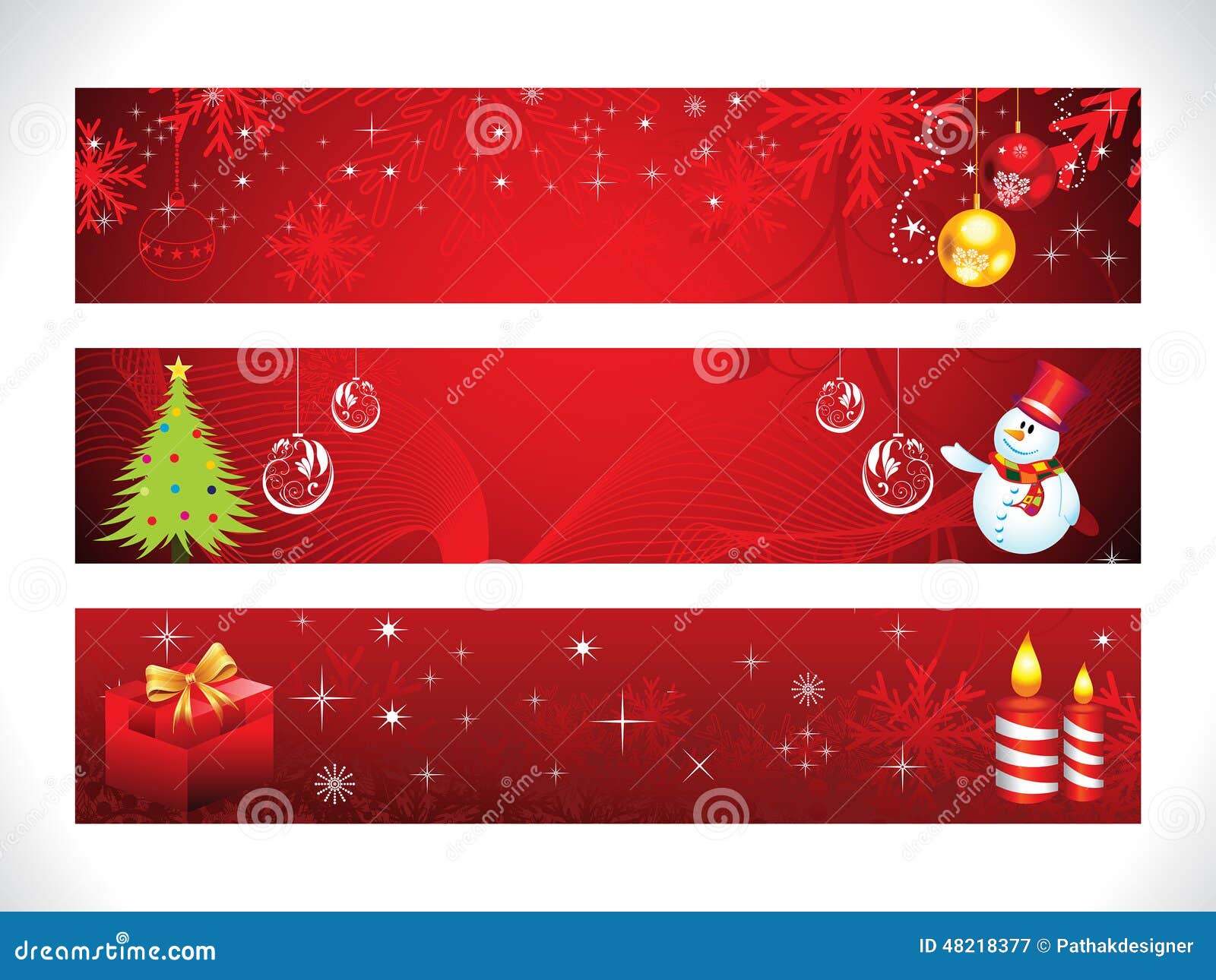Abstract Christmas Web Banner Template Stock Vector - Illustration of ...