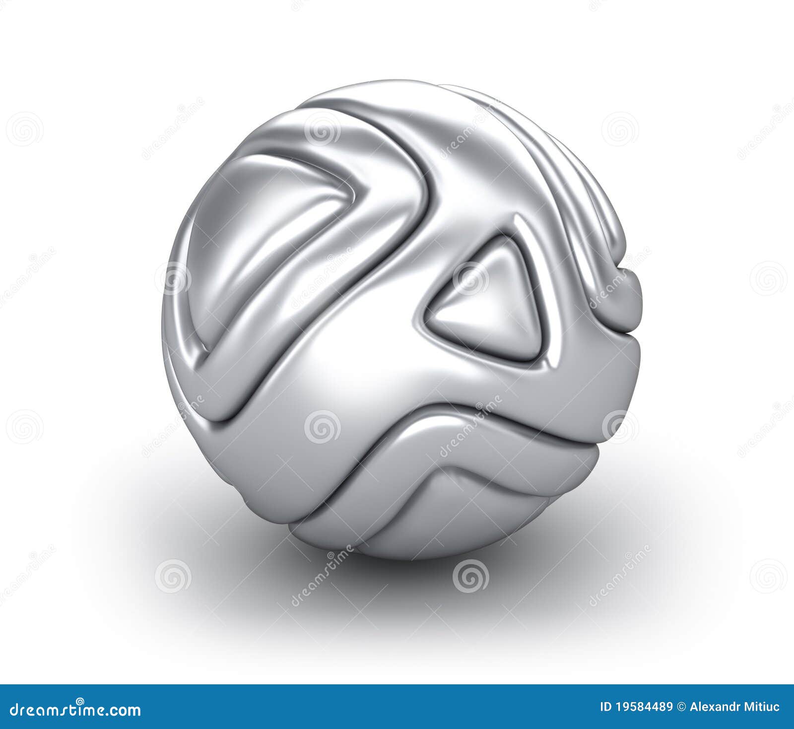 Abstract chrome ball stock illustration. Illustration of reflection ...