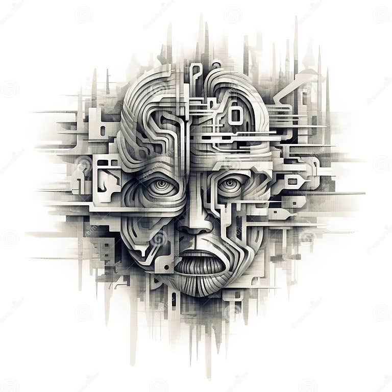 Abstract Cinema Art with Random Pencil Doodle Lines Texture Stock ...