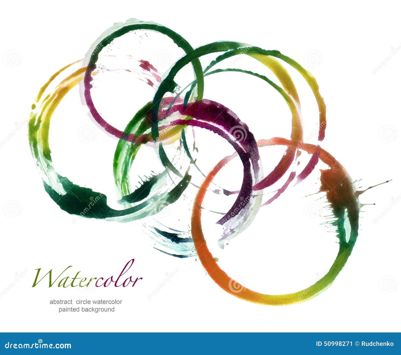 Abstract Circle Acrylic and Watercolor Design Elements. Stock Image ...