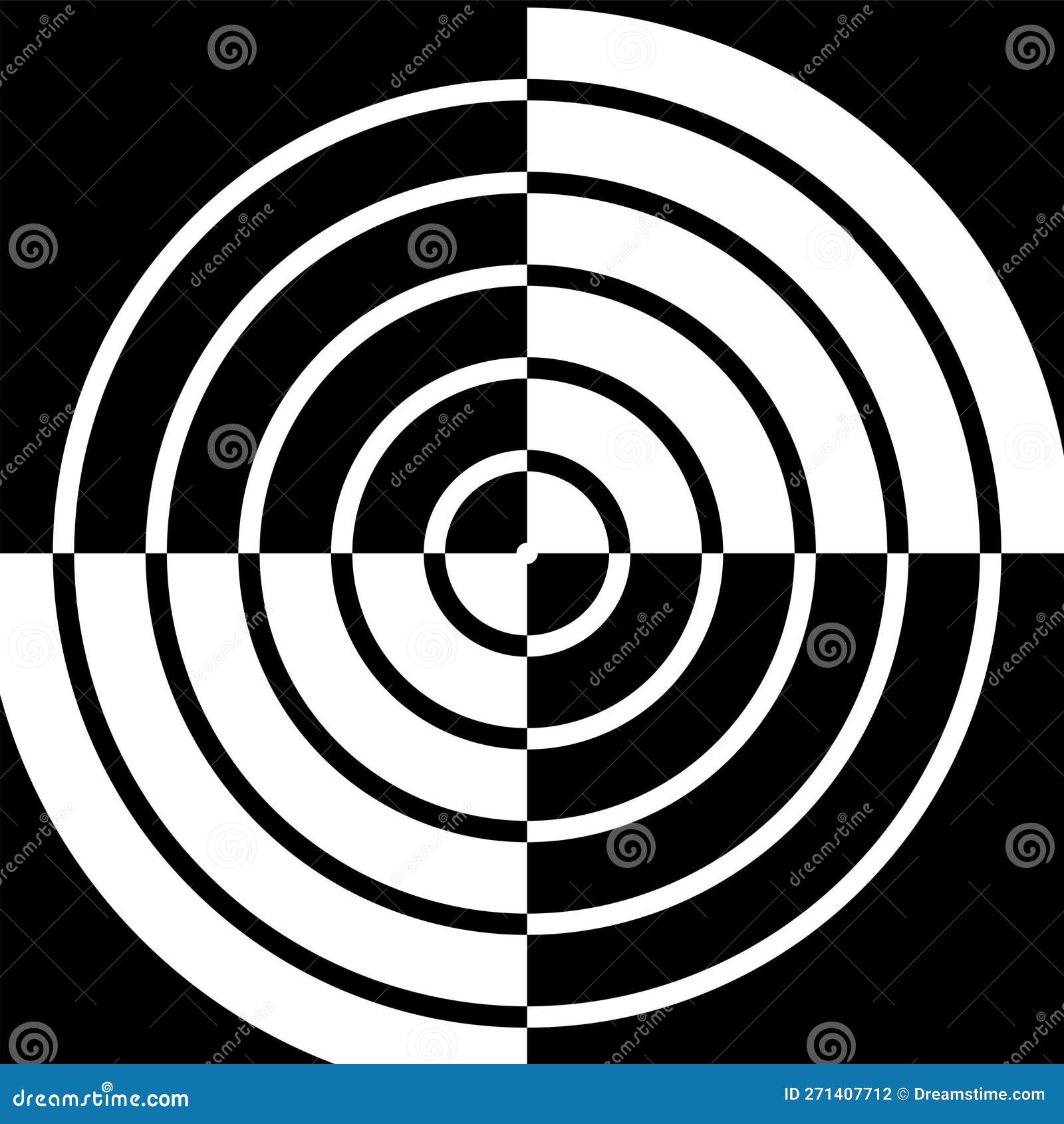 Abstract Circle Aiming Target Pattern on Square Black and White ...