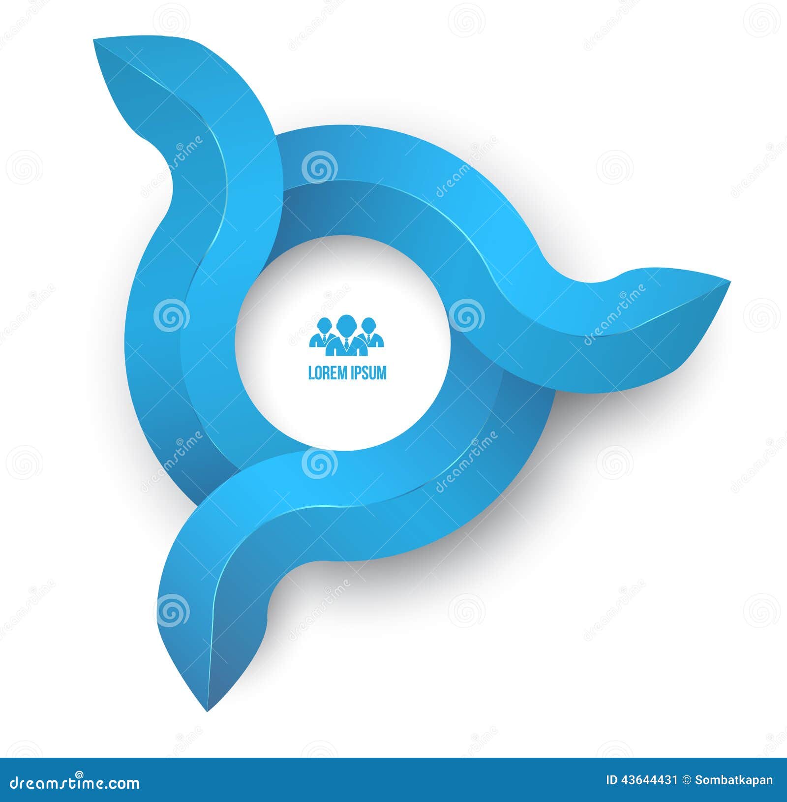 Abstract Circle Arrows 3D Digital Illustration Infographic Clean Style ...