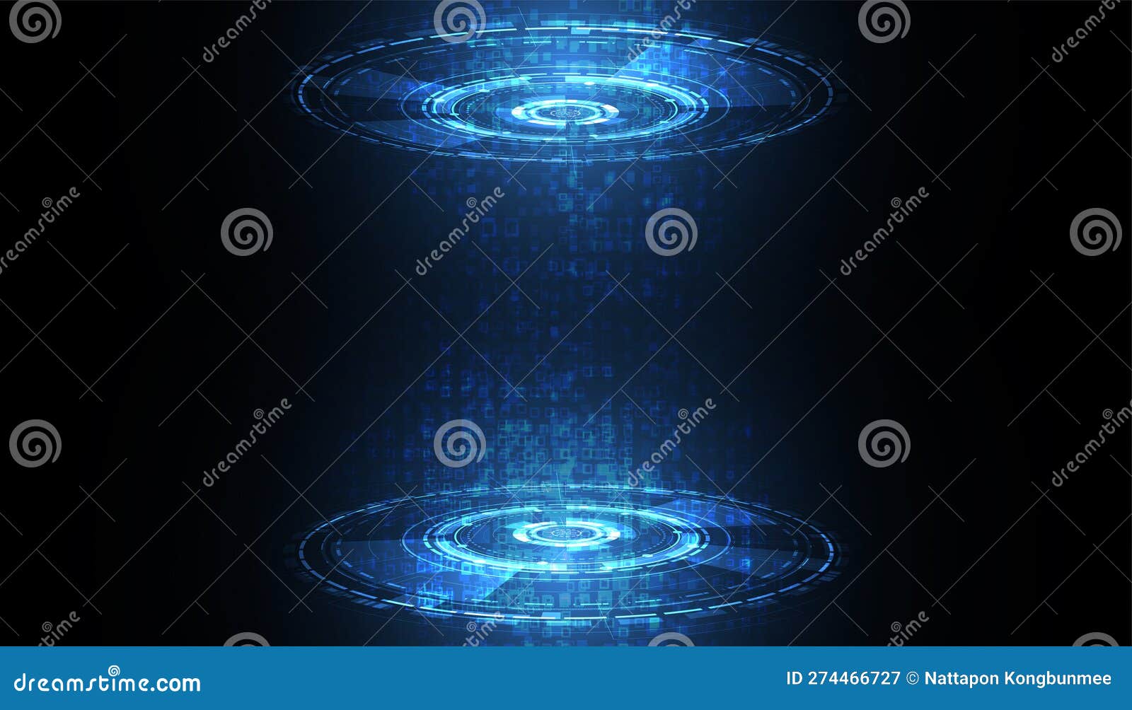 Abstract Circle Blue Interface Futuristic Background Square Background ...