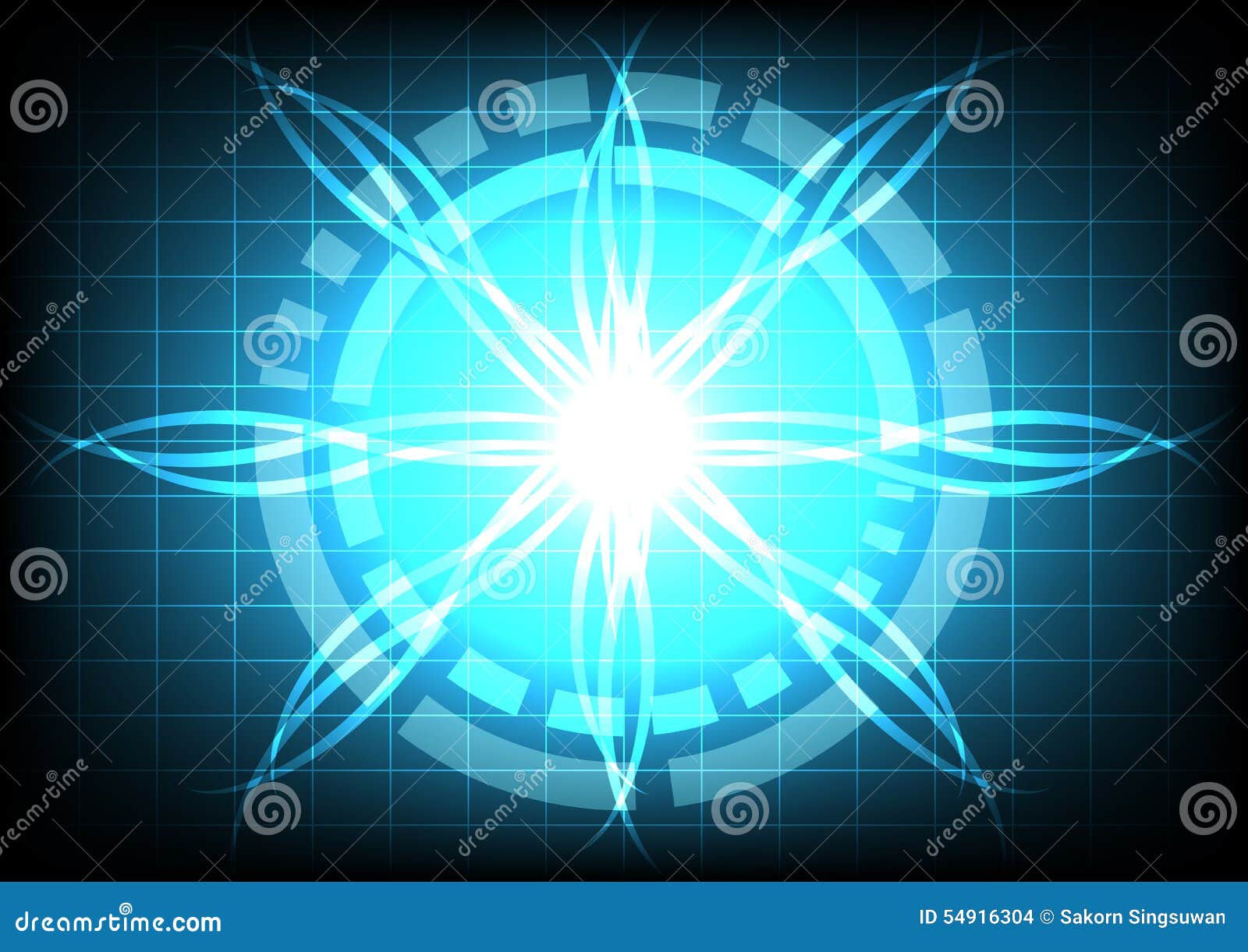 Abstract Circle Blue Light Ray Effect Technology Stock Vector ...