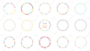 Abstract Circle Border Frames Collection. Set of Geometric Circle ...