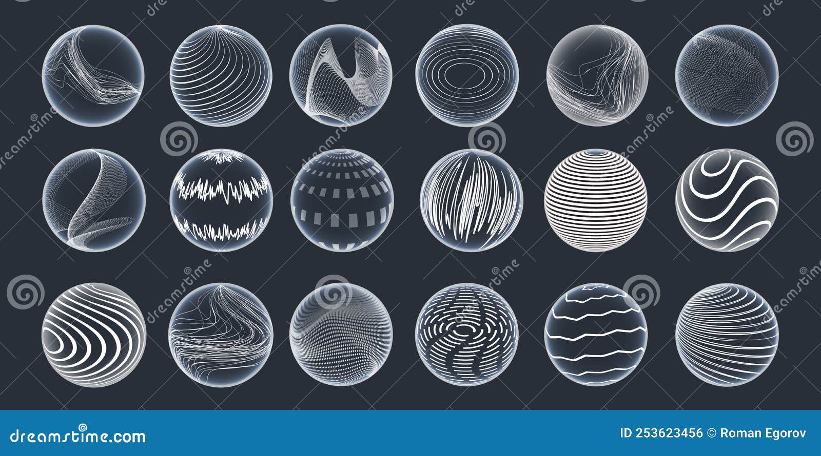 Abstract Circle 3d Sphere. Particle Shapes. Globe Figures with Science ...