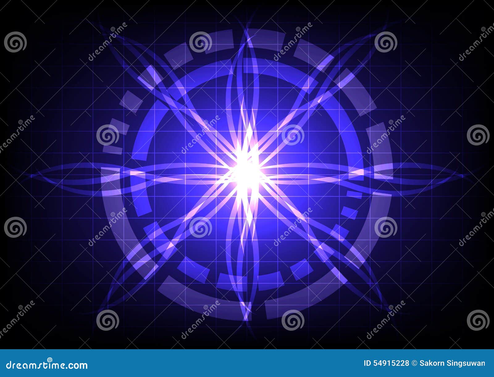 Abstract Circle on Dark Blue Light Ray Effect Technology Stock Vector ...