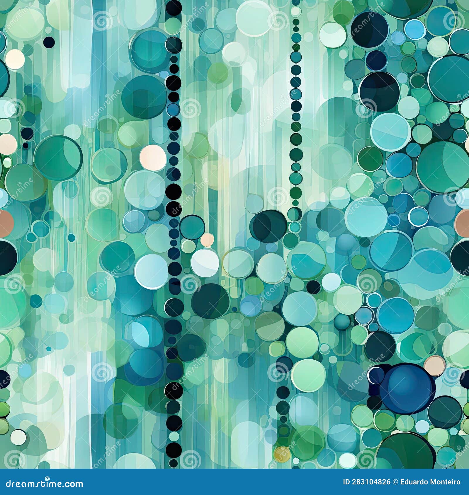Abstract Circle Design with Green, Blue, and Black Dots (tiled) Stock ...