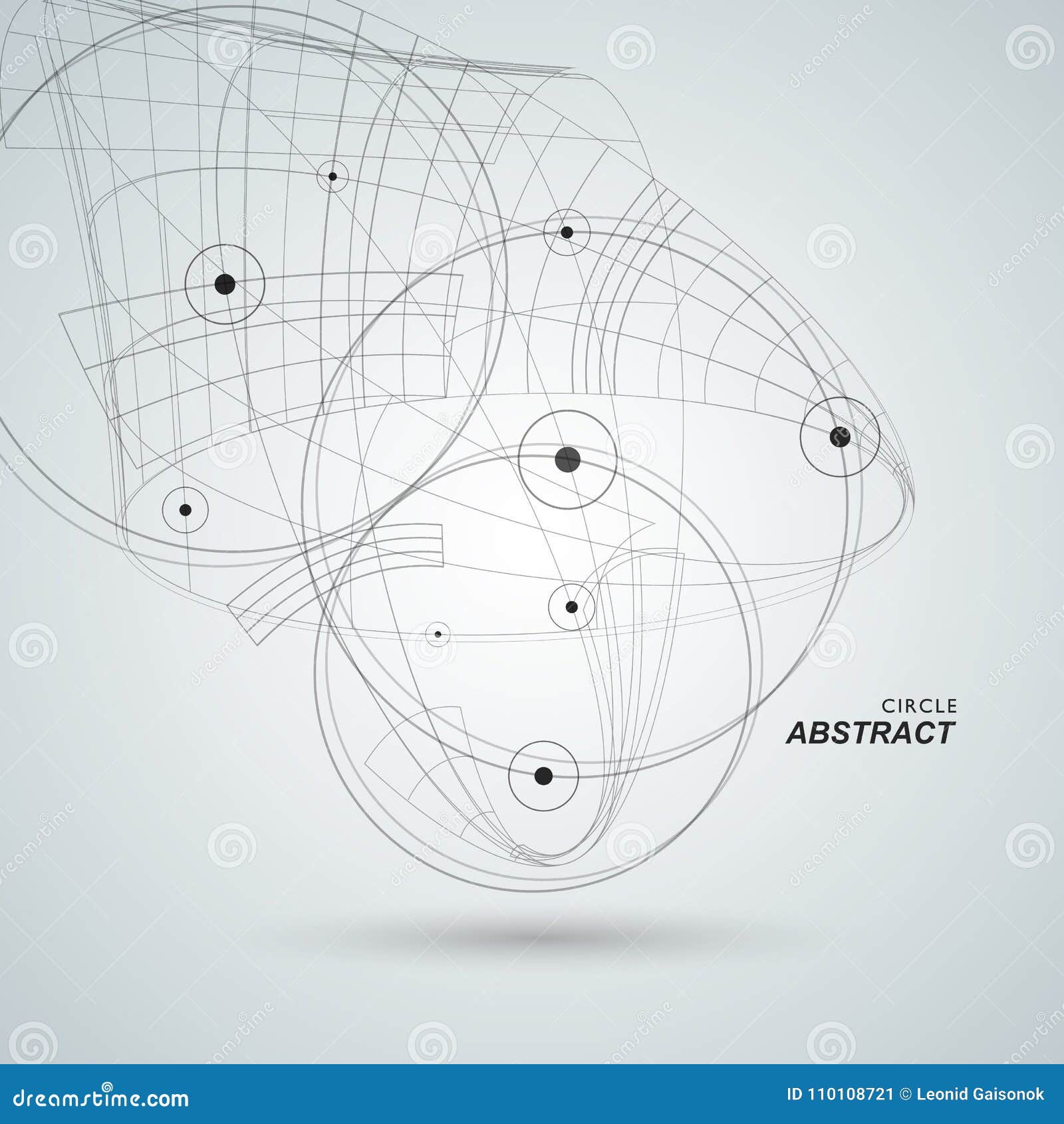 Abstract Circle Design Template. Dots and Lines Background Stock Vector ...