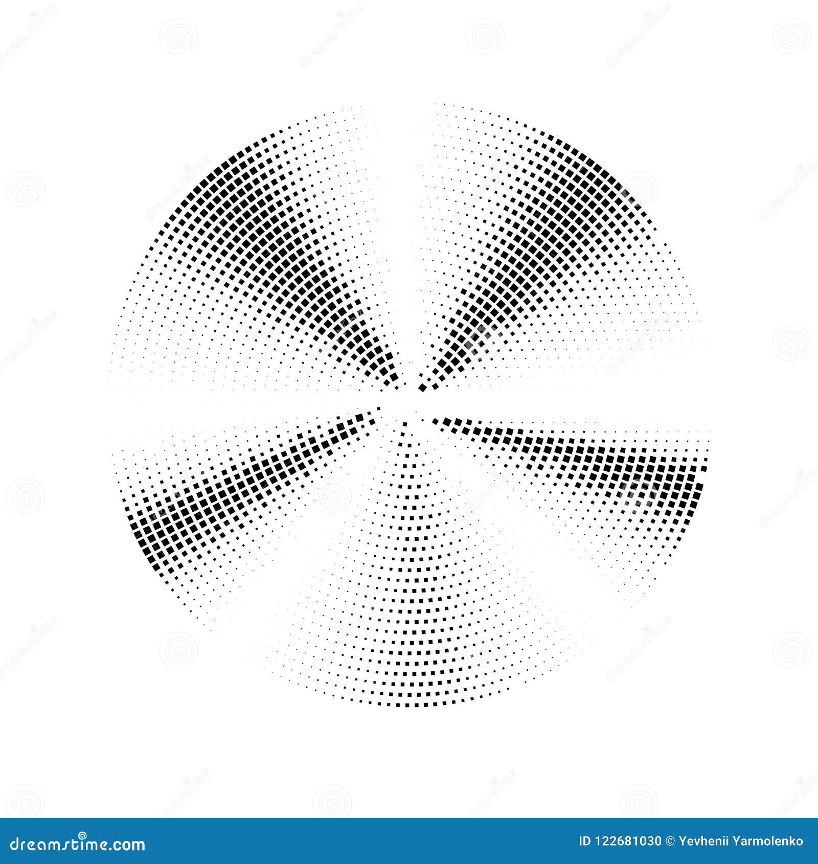 Abstract Circle Dotted Gradient Monochrome Halftone. Black and White ...
