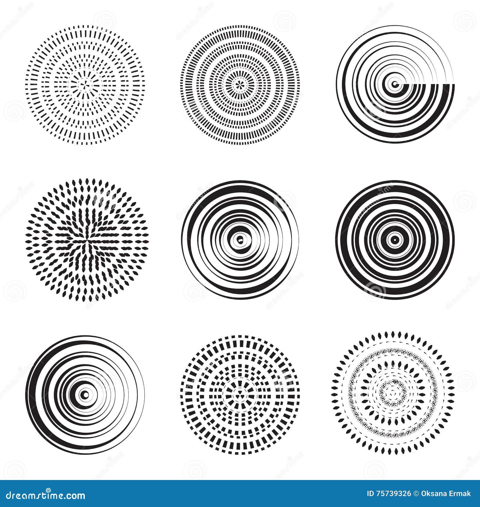Abstract Circle Element. Concentric Circles Stock Vector - Illustration ...