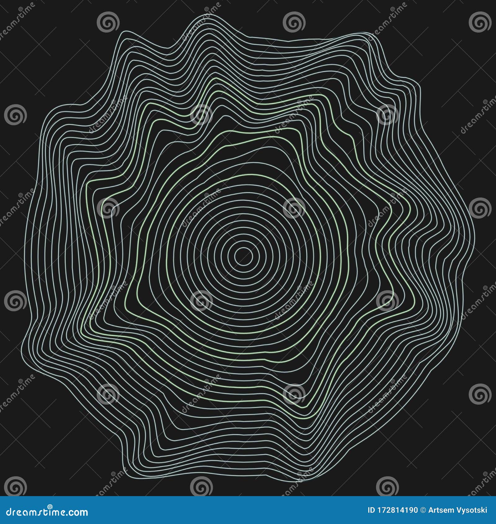 Abstract Circle of Flowing Wave Surface of Circle Lines with Soft Tone ...