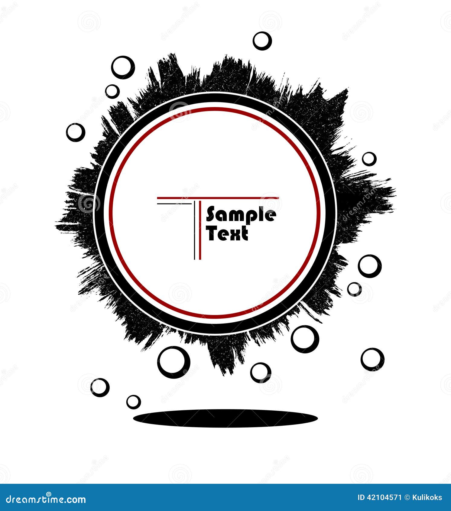 Abstract Circle Frame in Black White Red Colors Stock Vector ...