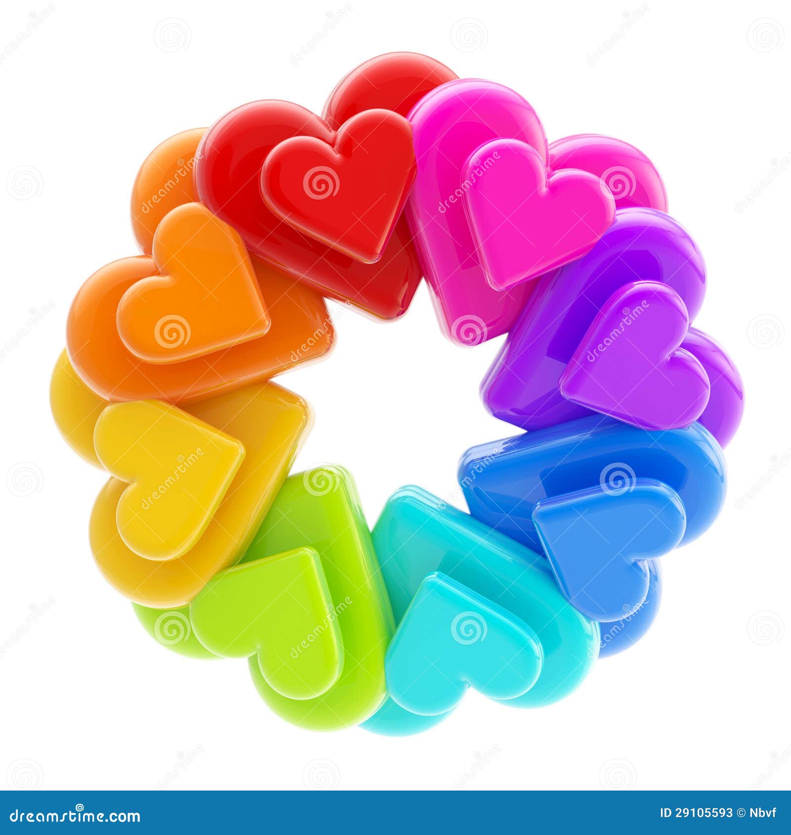 Abstract Circle Frame Made of Hearts Isolated Stock Illustration ...