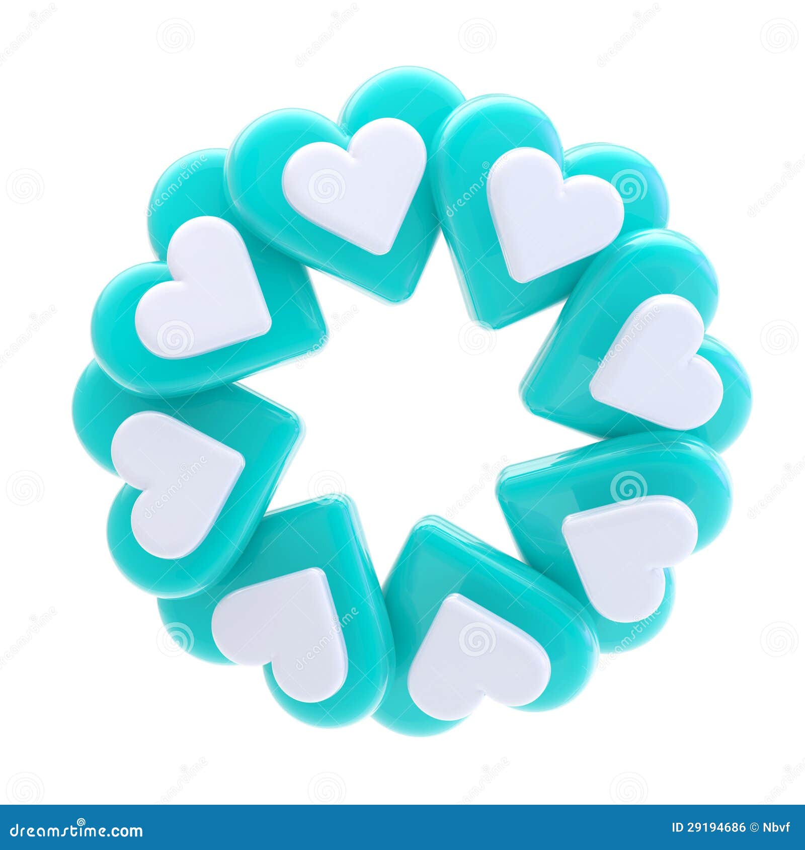 Abstract Circle Frame Made of Hearts Isolated Stock Illustration ...