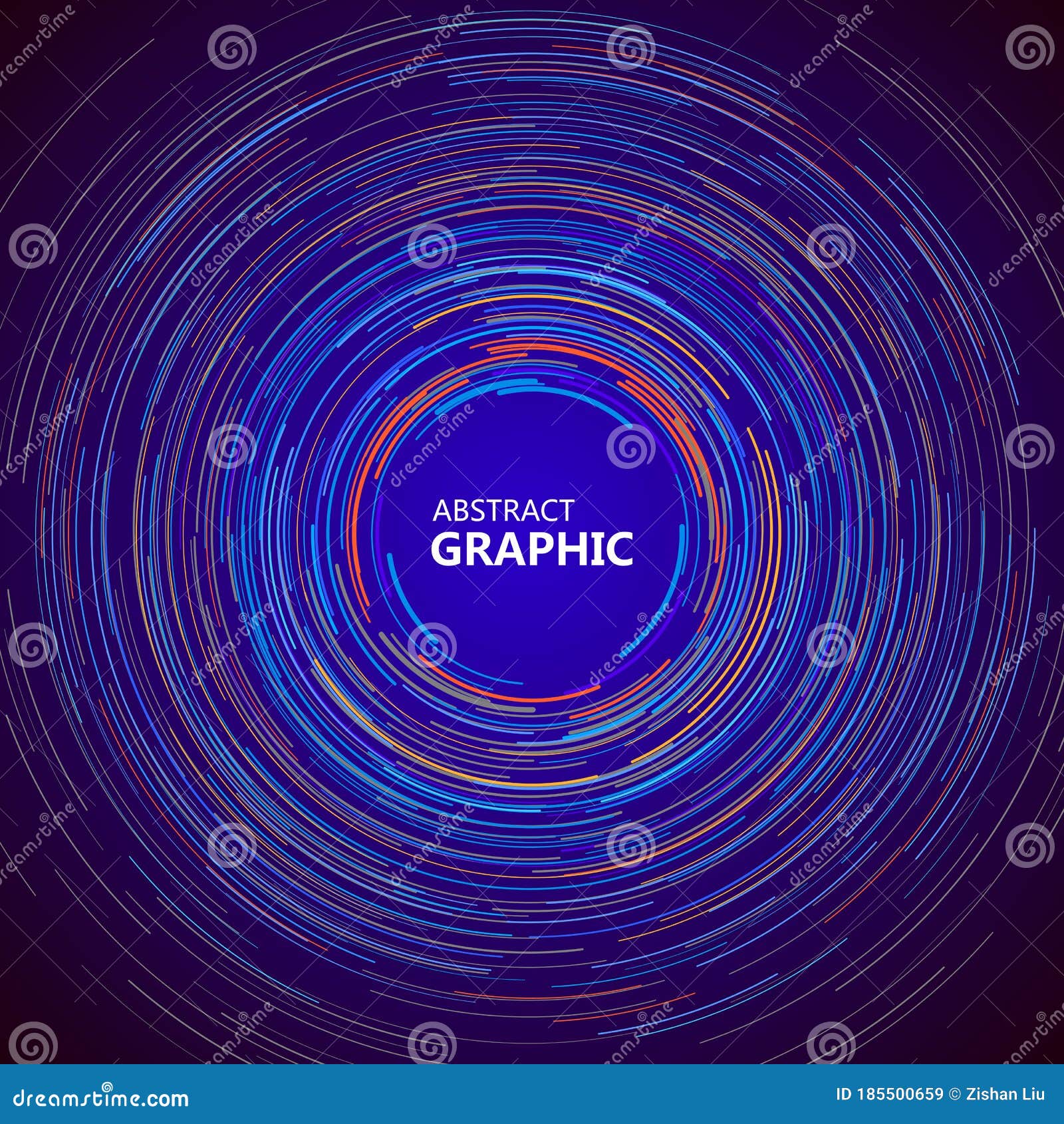 Abstract Circle Graphic Composed of Colorful Circle Lines, Vector ...