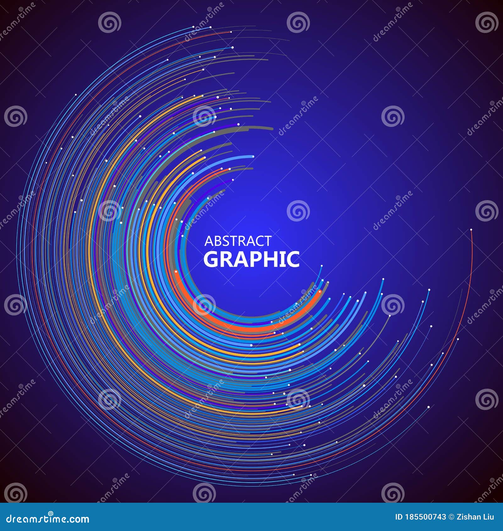 Abstract Circle Graphic Composed of Colorful Circle Lines, Vector ...