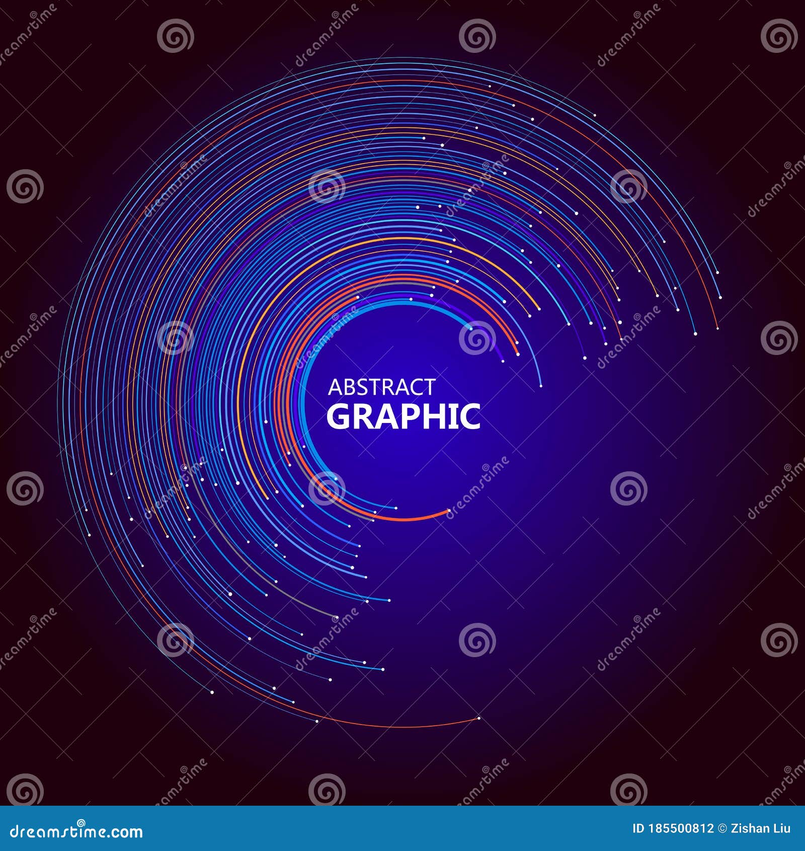 Abstract Circle Graphic Composed of Colorful Circle Lines, Vector ...