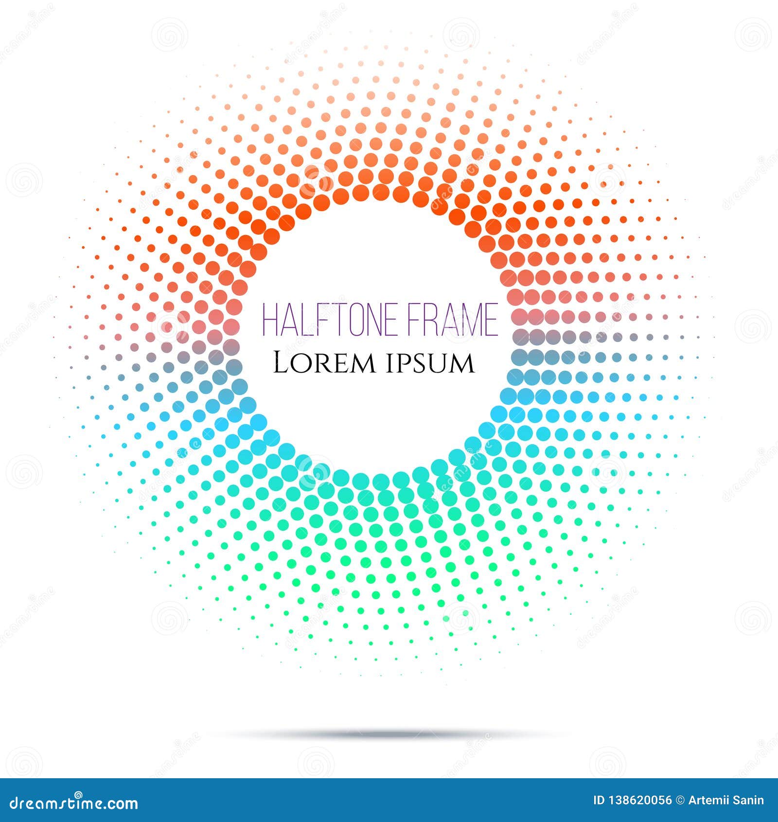 Abstract Circle Green and Red Gradient Halftone on White Background ...