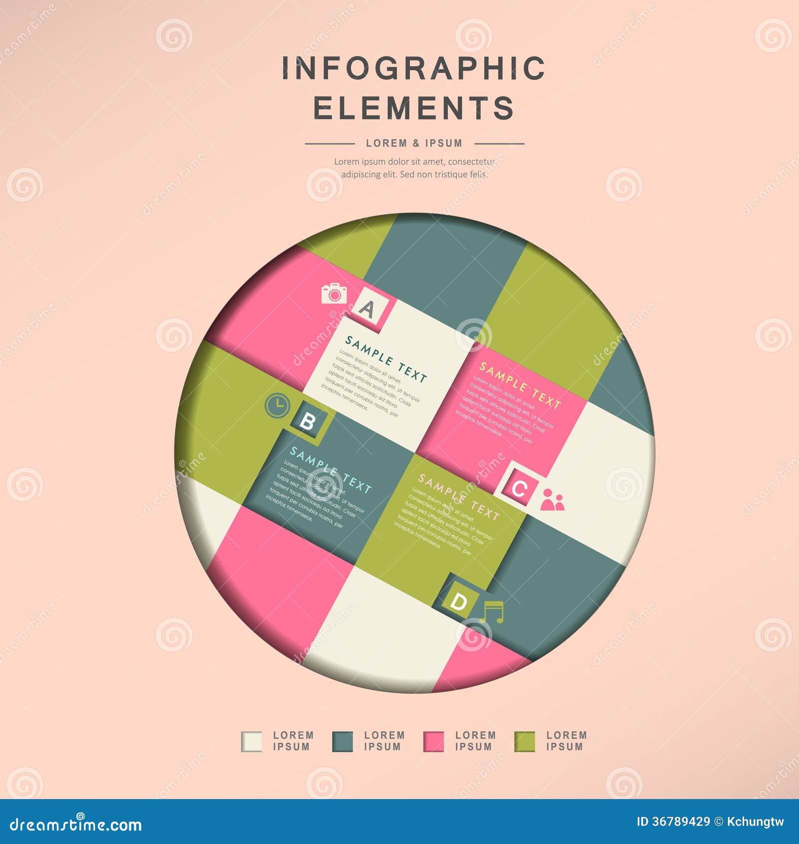 Abstract Circle Grid Infographics Stock Vector - Illustration of menu ...