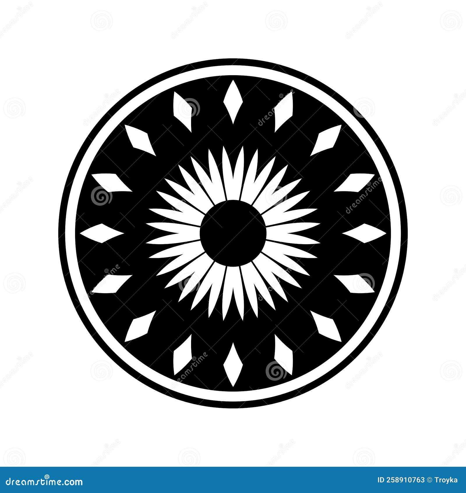 Abstract Circle Icon. Round Black and White Design Element Stock ...