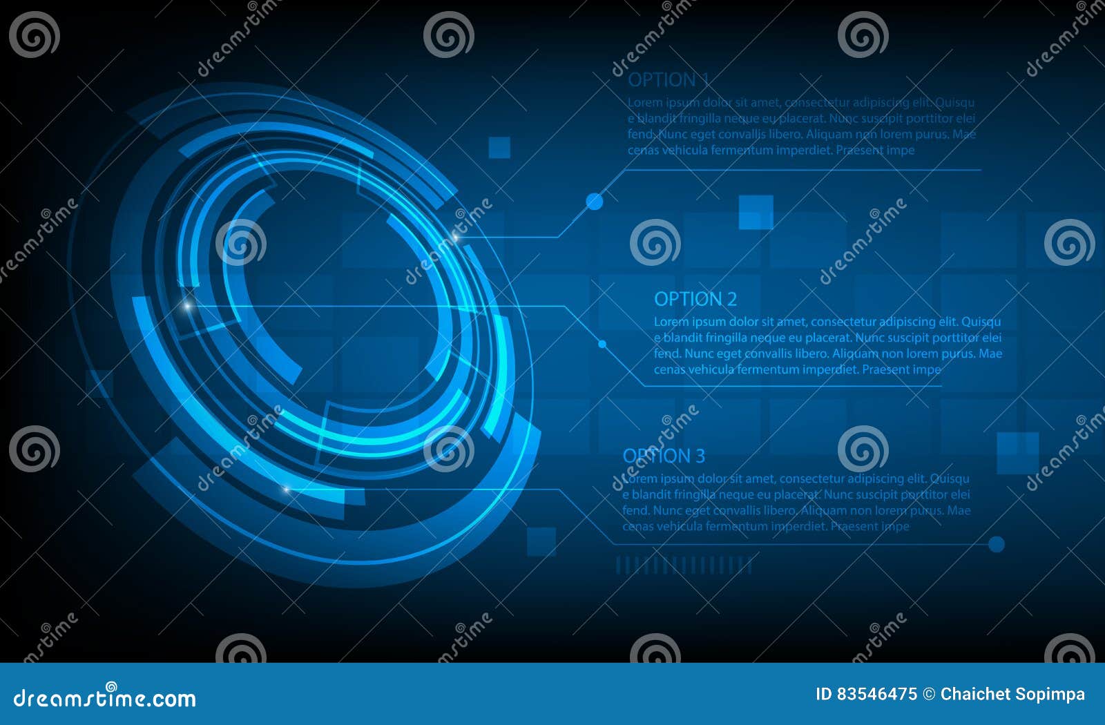 Abstract Circle Infographic Digital Technology Background, Futuristic ...