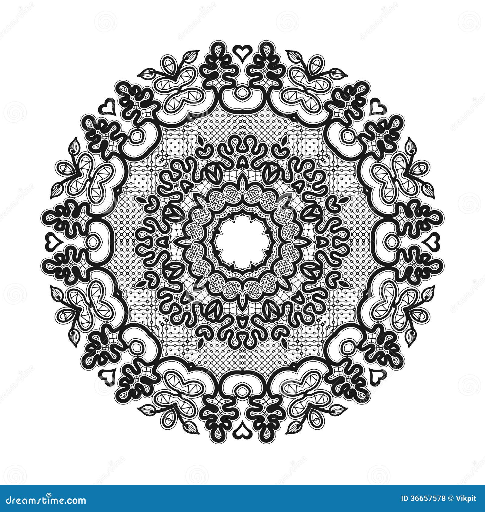 Abstract Circle Lace Ribbon Pattern Stock Vector - Illustration of ...